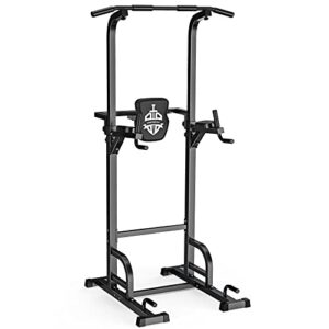 sportsroyals power tower dip station pull up bar for home gym strength training workout equipment, 400lbs.