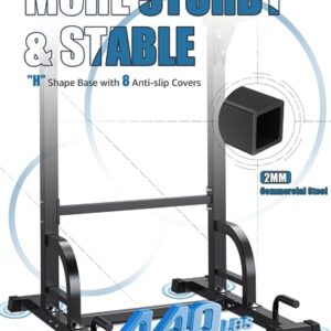 Sportsroyals Power Tower Dip Station Pull Up Bar for Home Gym Strength Training Workout Equipment, 400LBS.