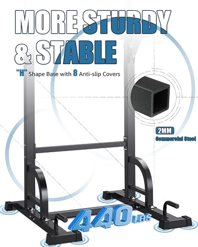 Sportsroyals Power Tower Dip Station Pull Up Bar for Home Gym Strength Training Workout Equipment, 400LBS.