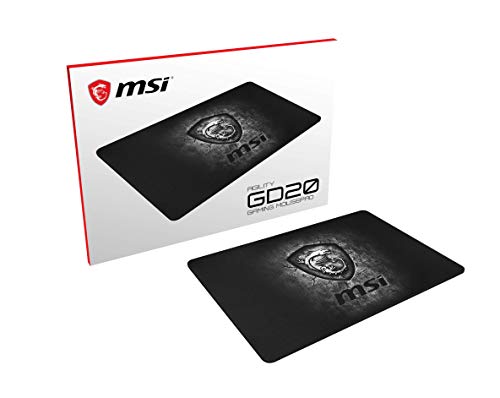 MSI Agility GD20 Premium Gaming Mouse Pad, Standard Medium Size,Ultra Smooth Micro-Tex Textile Surface,Anti-Slip Natural Rubber Base,Extra Thick,Perfect for Laser and Optical Mice,12.5” X 8.7” X 0.2”