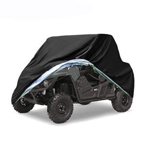 neverland utv covers, side by side cover waterproof 300d heavy duty outdoor storage waterproof black for honda pioneer polaris ranger protect sun dust rain 114.17" x 59.06" x 74.80" (290 150 190 cm)