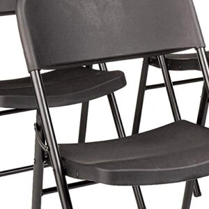 Amazon Basics Folding Plastic Chair, 350-Pound Capacity, Black, 4-Pack