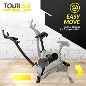 Bluefin Fitness TOUR 5.0 Exercise Bike | Home Gym Equipment | Exercise Machine | Kinomap | Live Video Streaming | Video Coaching & Training | Bluetooth | Smartphone App | Black Grey Silver