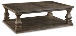 signature design by ashley johnelle farmhouse coffee table with weathered gray finish, gray