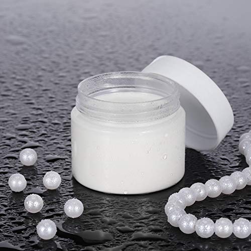 6 Pack 1 oz Plastic Pot Jars Round Clear Leak Proof Plastic Cosmetic Container Jars with White Lids for Travel Storage Make Up, Eye Shadow, Nails, Powder, Paint, Jewelry (White-1 oz)