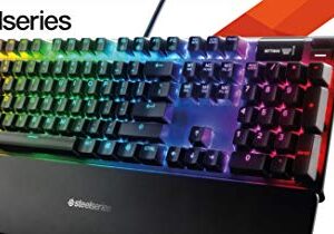 SteelSeries Apex 7 Mechanical Gaming Keyboard – OLED Smart Display – USB Passthrough and Media Controls – Tactile and Quiet – RGB Backlit (Brown Switch)