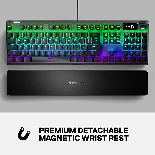 SteelSeries Apex 7 Mechanical Gaming Keyboard – OLED Smart Display – USB Passthrough and Media Controls – Tactile and Quiet – RGB Backlit (Brown Switch)