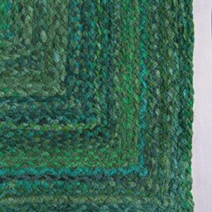 Unique Loom Braided Chindi Collection Area Rug - Layer (4' 1" x 6' 1" Rectangle, Green/ Hunter Green)