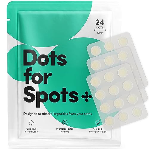 Dots for Spots Pimple Patches for Face - Pack of 24 Hydrocolloid Acne Patch - Invisible Zit Stickers Treatment for Face and Body - Mighty, Fast-Acting, Vegan & Cruelty Free Korean Skin Care