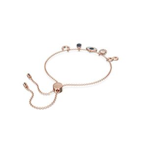 SWAROVSKI Women's Symbolic Evil Eye Charm Bracelet, Blue & White Crystal, Rose-Gold Tone Plated, One size