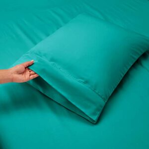 Hearth & Harbor Bed Sheets, Luxury Soft 6 Piece Bed Sheet Set Extra Deep Pocket Fitted Sheets Fits Mattress up to 21", Double Brushed Bedding Sheets & Pillowcases, Queen Size, Teal