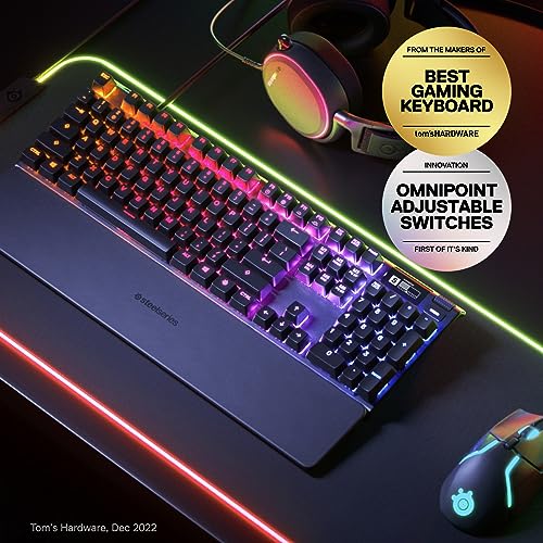 SteelSeries Apex Pro HyperMagnetic Gaming Keyboard — World's Fastest Keyboard — Adjustable Actuation — OLED Screen — RGB – USB Passthrough​