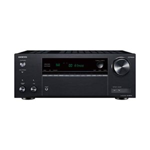 onkyo tx-nr595 home audio smart audio and video receiver, sonos compatible and dolby atmos enabled, 4k ultra hd and airplay 2 (2019 model), black