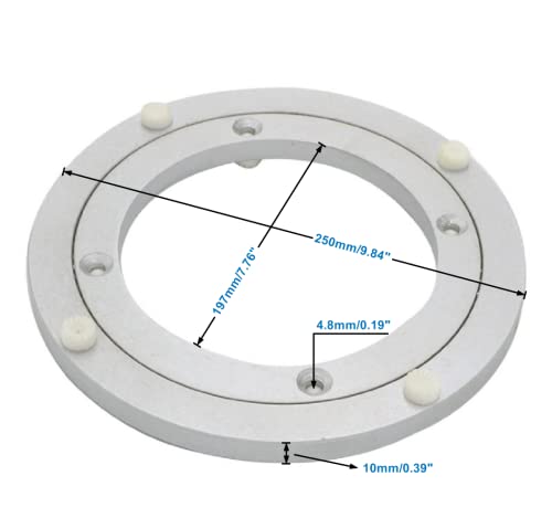 Dailydanny Aluminum Heavy Duty Lazy Susan Rotating Turntable Bearing Swivel Plate Hardware for Dining-Table (10 inch)