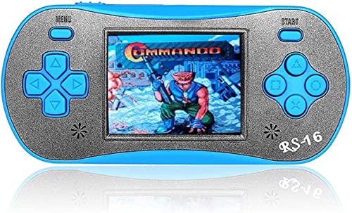 Handheld Game Player for Kids Adults- FAMILY POCKET RS16 Portable Classic Game Controller Built-in 260 Game 2.5 inch LCD Retro Arcade Video Game System Children's Birthday Gift (RS-16 Blue1)