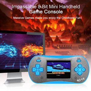 Handheld Game Player for Kids Adults- FAMILY POCKET RS16 Portable Classic Game Controller Built-in 260 Game 2.5 inch LCD Retro Arcade Video Game System Children's Birthday Gift (RS-16 Blue1)