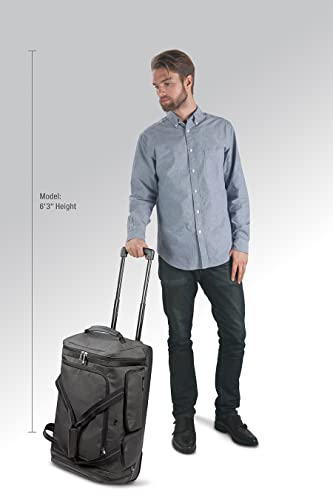 Solo New York Leroy Carry-On Wheeled Duffle Bag, 49L Capacity, Grey, 22 Inch