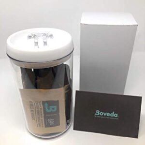 Easy Open Acrylic Cigar Humidor Jar with Boveda 69% 2-Way Humidity System, 25 Cigar Capacity (Round)