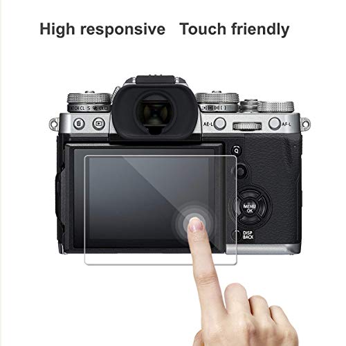 (Pack of 3) Tempered Glass Screen Protector for Fujifilm X-T3, AKWOX [0.3mm 2.5D High Definition 9H] Anti-Scratch Optical LCD Premium Protective Cover