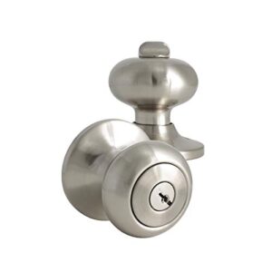 Probrico Entry Door Knob, Entrance Door Knobs Door Lock Set (1 Pack) (Keyed Alike, Combo Pack),Stainless Steel Door Handle for Interior/Exterior/Office/Front Door Use,Satin Nickel Finish