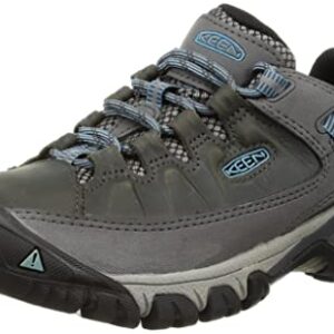 KEEN Women's Targhee 3 Low Height Waterproof Hiking Shoes, Magnet/Atlantic Blue, 7.5