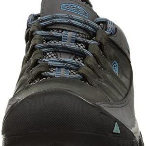 KEEN Women's Targhee 3 Low Height Waterproof Hiking Shoes, Magnet/Atlantic Blue, 7.5