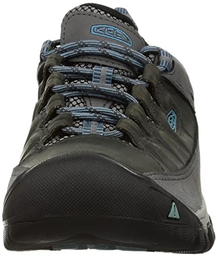 KEEN Women's Targhee 3 Low Height Waterproof Hiking Shoes, Magnet/Atlantic Blue, 7.5