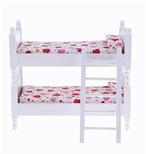 EatingBiting 1:12 Handmade Mini Miniature Double Bedroom Furniture Bunk Bed Ladder Bunk Beds Room Furniture Accessories