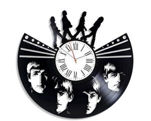 kovides wall clock modern the beatle music birthday gift for father wall clock minimalist vintage vinyl record clock home decor the beatle decor for living room rock music band j. lennon art