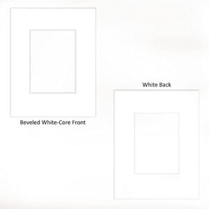 Frame Amo 4x6 White Mat for Picture Frame, Bevel Cut 2.5x4.5 Opening for 3x5 Photo, White Core, 10-Pack