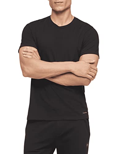 Calvin Klein Men's Cotton Classics 5-Pack Undershirts, 5 Black Crewneck, XX-Large