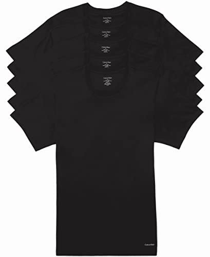 Calvin Klein Men's Cotton Classics 5-Pack Undershirts, 5 Black Crewneck, XX-Large