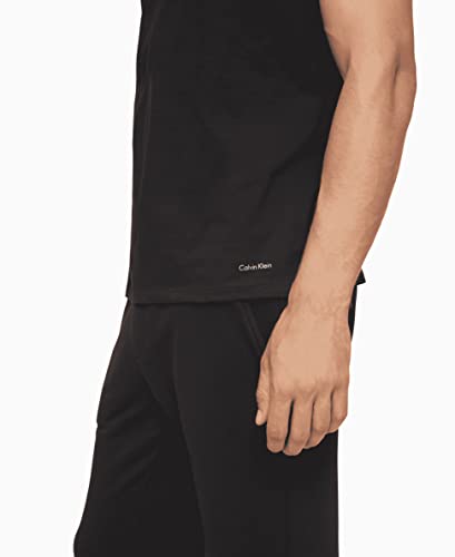 Calvin Klein Men's Cotton Classics 5-Pack Undershirts, 5 Black Crewneck, XX-Large