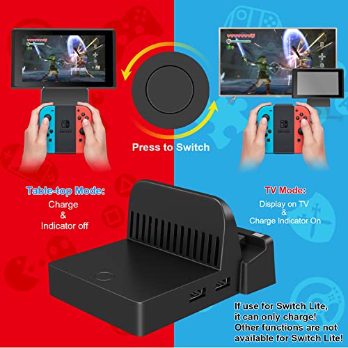 Ponkor Docking Station for Nintendo Switch/Nintendo Switch OLED, Charging Dock 4K HDMI TV Adapter Charger with USB 3.0 Port Compatible with Official Nintendo Switch Dock (No Charging Cable)