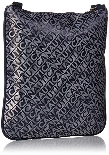 Nautica womens Lakeside Signature Jaquard North South Crossbody Bag Cross Body, Indigo, One Size US