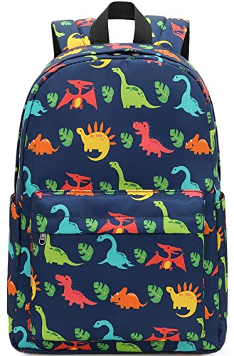 Kids Backpack Boys Preschool Toddler School Book Bags for Elementary Primary Schooler (Dinosaur-leaf)