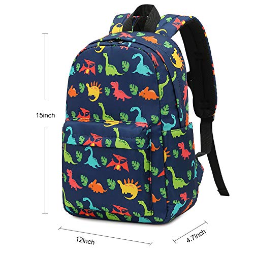 Kids Backpack Boys Preschool Toddler School Book Bags for Elementary Primary Schooler (Dinosaur-leaf)