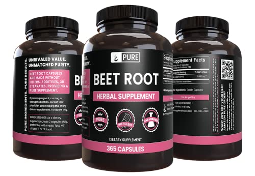 Pure Original Ingredients Beet Root (365 Capsules) No Magnesium Or Rice Fillers, Always Pure, Lab Verified