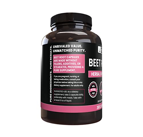 Pure Original Ingredients Beet Root (365 Capsules) No Magnesium Or Rice Fillers, Always Pure, Lab Verified