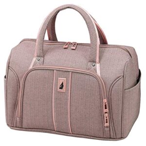 london fog newcastle 17-inch cabin bag, lightweight, rose charcoal herringbone