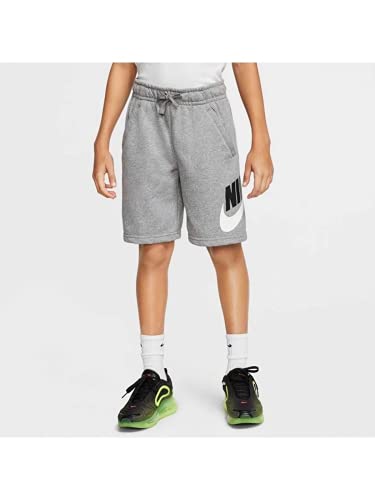 Nike Boy's Sportswear Club + HBR Fleece Shorts (Big Kids) Carbon Heather/Smoke Grey XL (18-20 Big Kid)