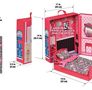 Badger Basket Home & Go Dollhouse Playset Travel & Storage Case with Pop-up Bed for 12 inch Fashion Dolls