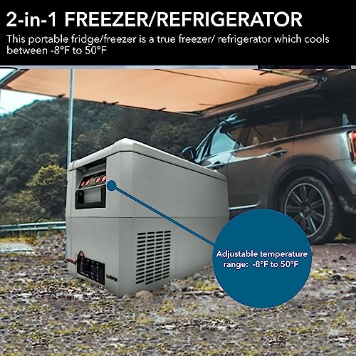 Whynter FMC-350XP 34 Quart Compact Portable Refrigerator, AC 115V/ DC 12V Real Freezer for Car, Home, Camping, RV-8°F to 50°F, One Size, Gray