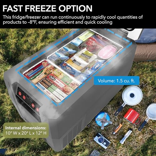 Whynter FMC-350XP 34 Quart Compact Portable Refrigerator, AC 115V/ DC 12V Real Freezer for Car, Home, Camping, RV-8°F to 50°F, One Size, Gray