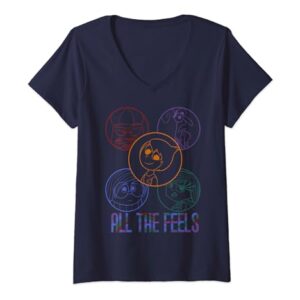 Disney Pixar Inside Out All The Feels Group Shot V-Neck T-Shirt