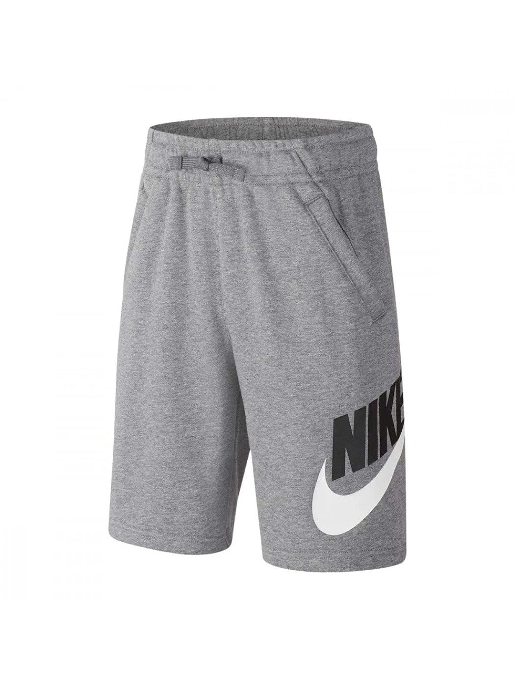 Nike Boy's Sportswear Club + HBR Fleece Shorts (Big Kids) Carbon Heather/Smoke Grey MD (10-12 Big Kid)