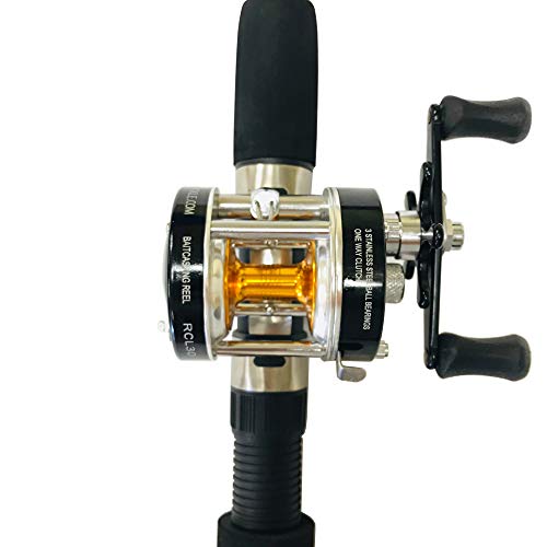 EatMyTackle Sabiki Rig Fishing Rod and Baitcaster Reel Combo (7 ft. 2 Pack)