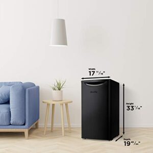 Danby Contemporary Classic DAR033A6BDB-6 3.3 Cu.Ft. Mini Fridge, Compact Countertop Refrigerator for Bedroom, Living Room, Kitchen, Office, Desk, E-Star Rated in Matte Black