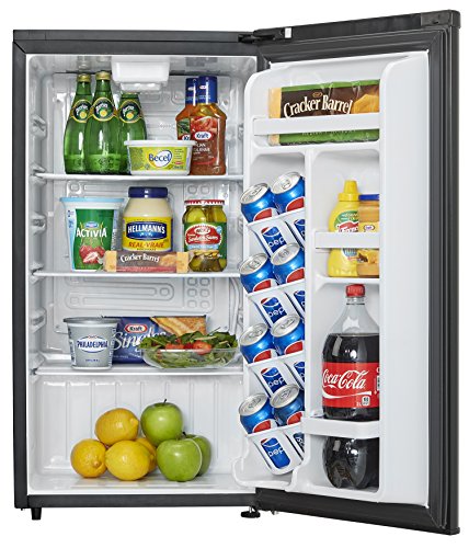 Danby Contemporary Classic DAR033A6BDB-6 3.3 Cu.Ft. Mini Fridge, Compact Countertop Refrigerator for Bedroom, Living Room, Kitchen, Office, Desk, E-Star Rated in Matte Black