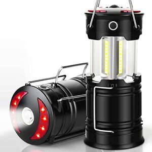 2 pack camping lanterns camping accessories usb rechargeable and battery powered 2-in-1 led lanterns, hurricane lights with flashlight and magnet base for camping, hiking, emergency, outage